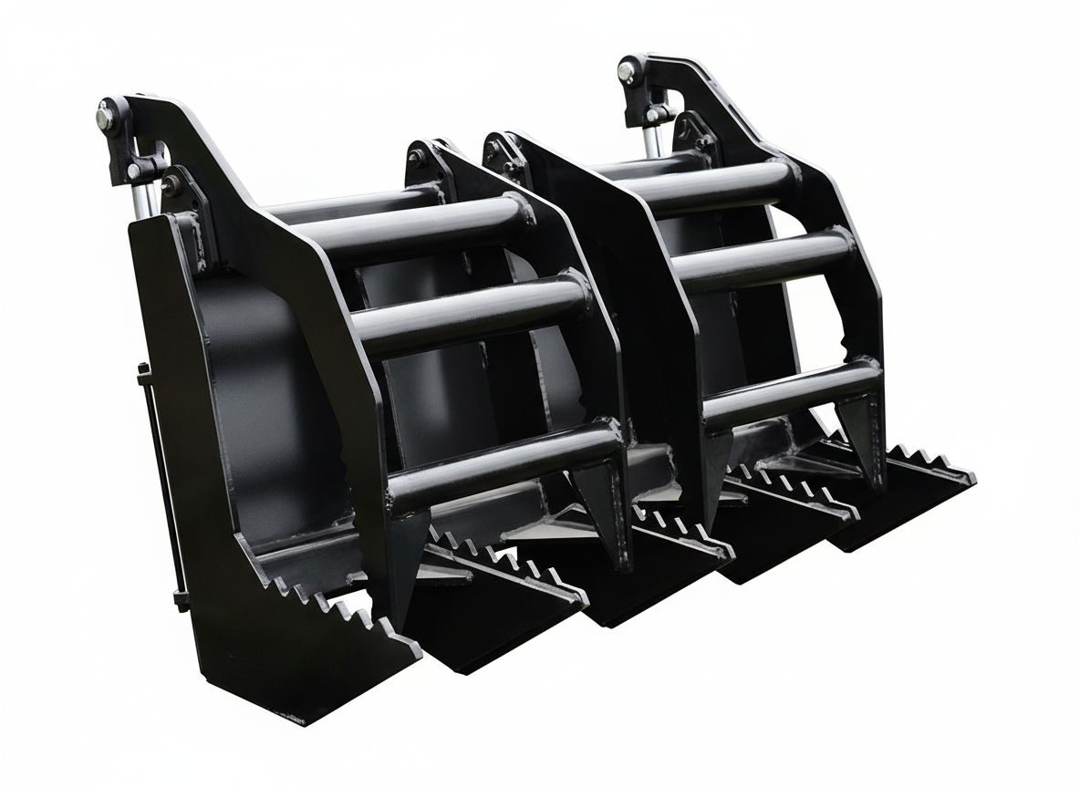 Root Grapple Bucket | Mini Skid Steer Attachment | Hydraulic ...